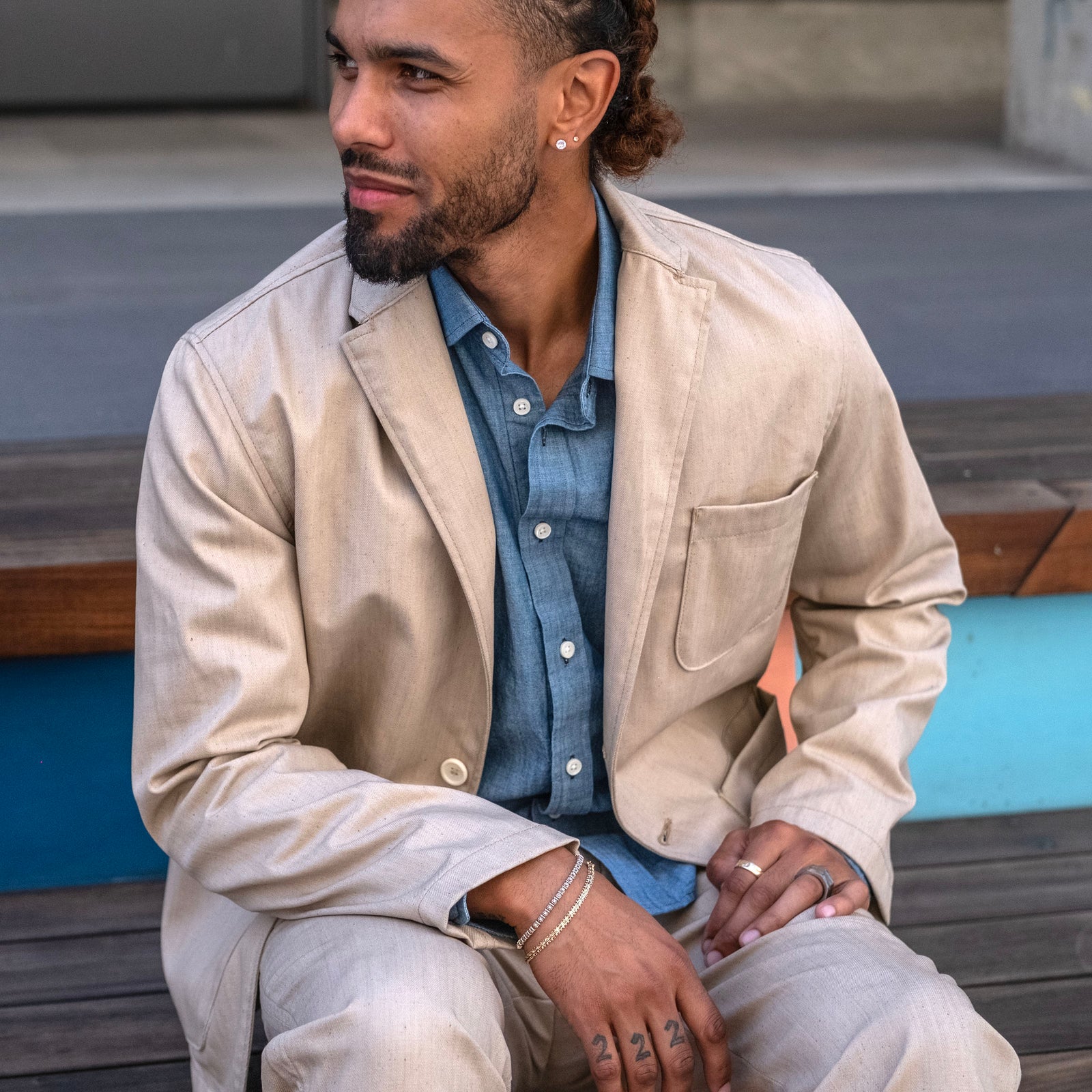 Sinclair Sportcoat Natural Shizen 9oz Denim Sz 40